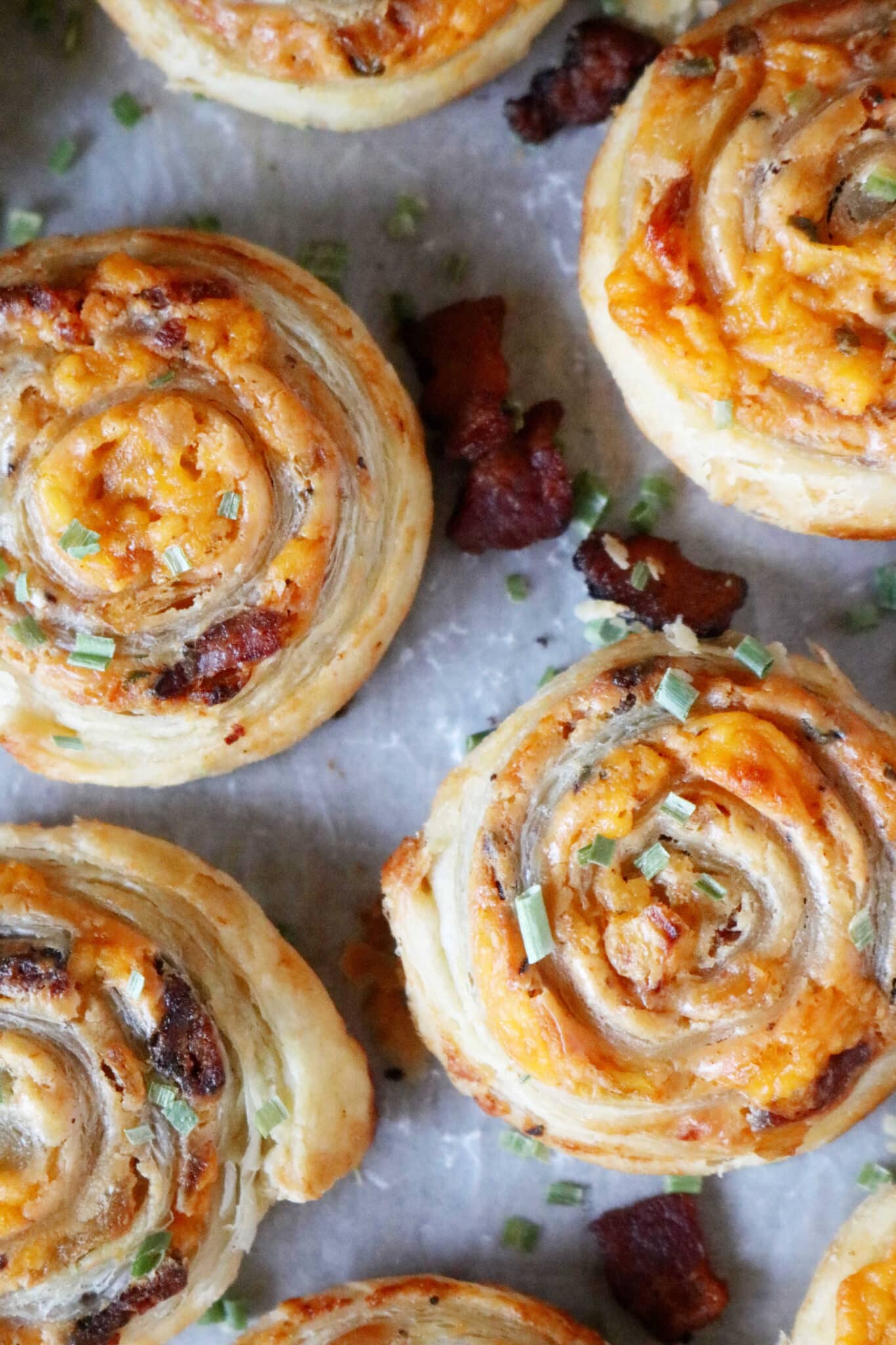 Puff Pastry Pinwheels with Bacon and Cheddar - The Anthony Kitchen