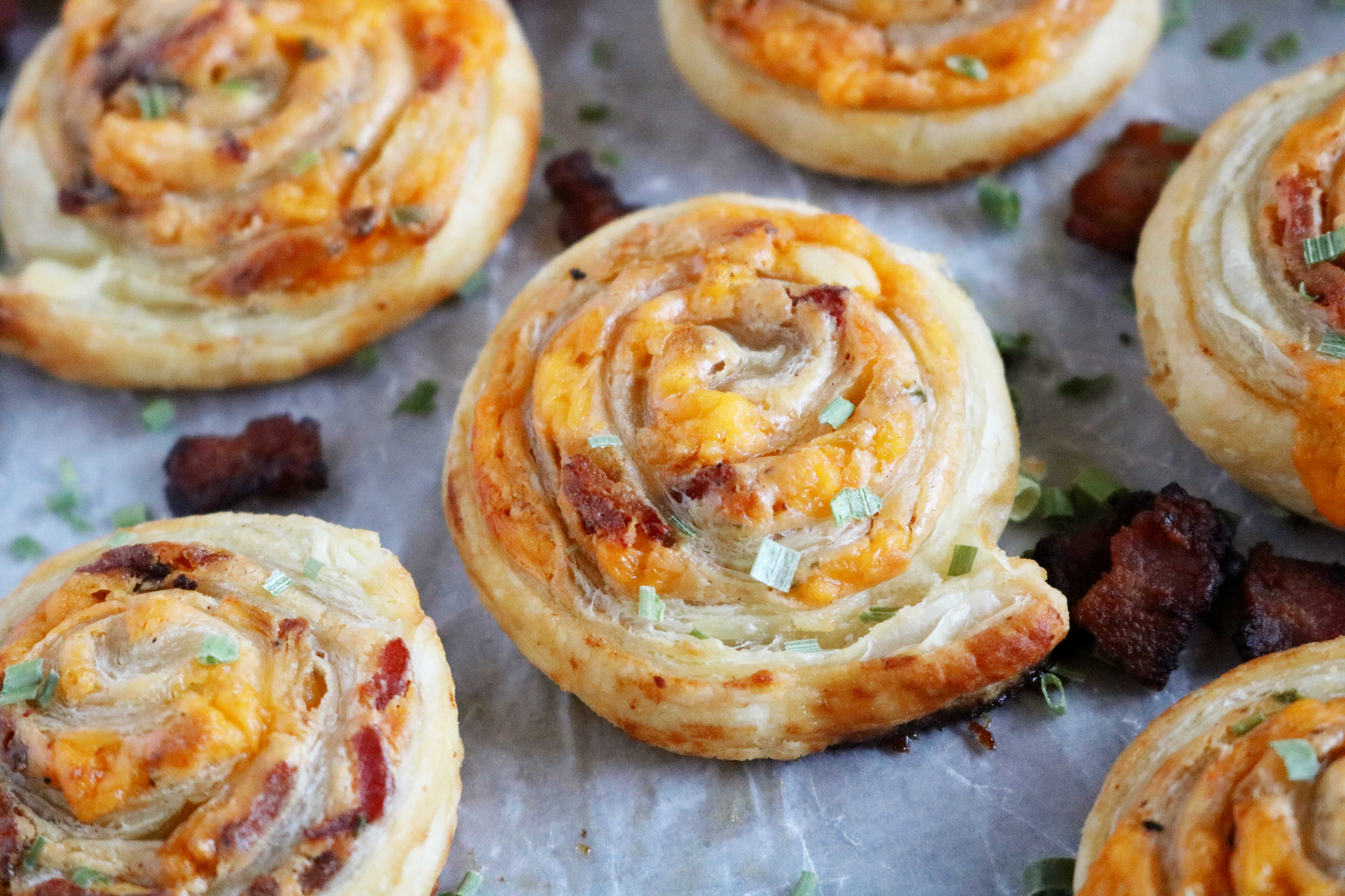 Puff Pastry Pinwheels with Bacon and Cheddar - The Anthony Kitchen
