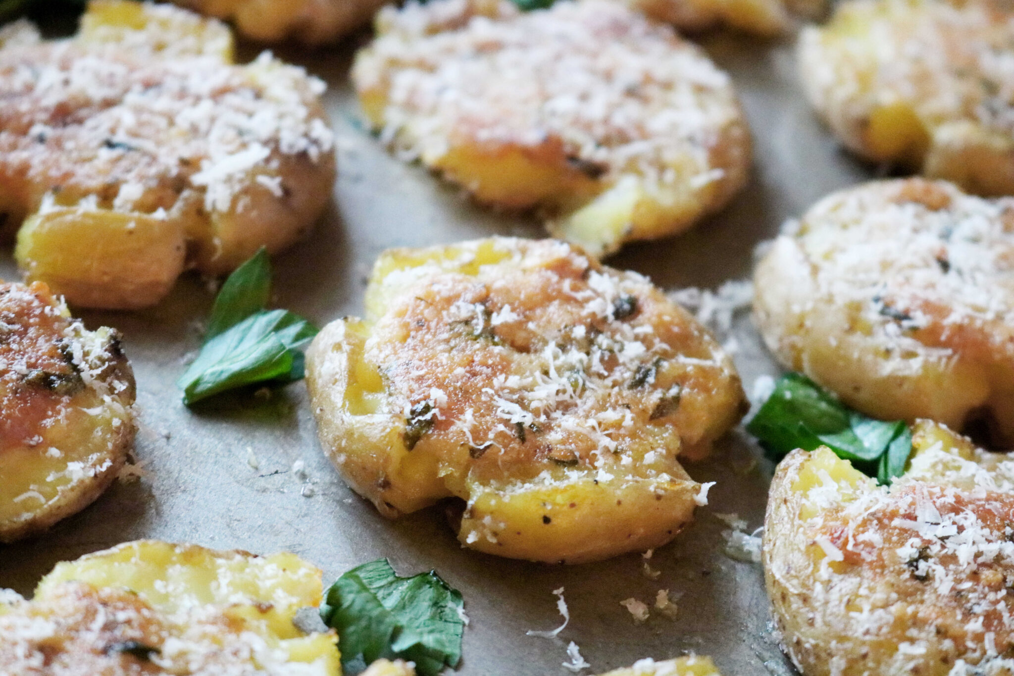Garlic-Parmesan Roasted Smashed Potatoes Recipe - The Anthony Kitchen