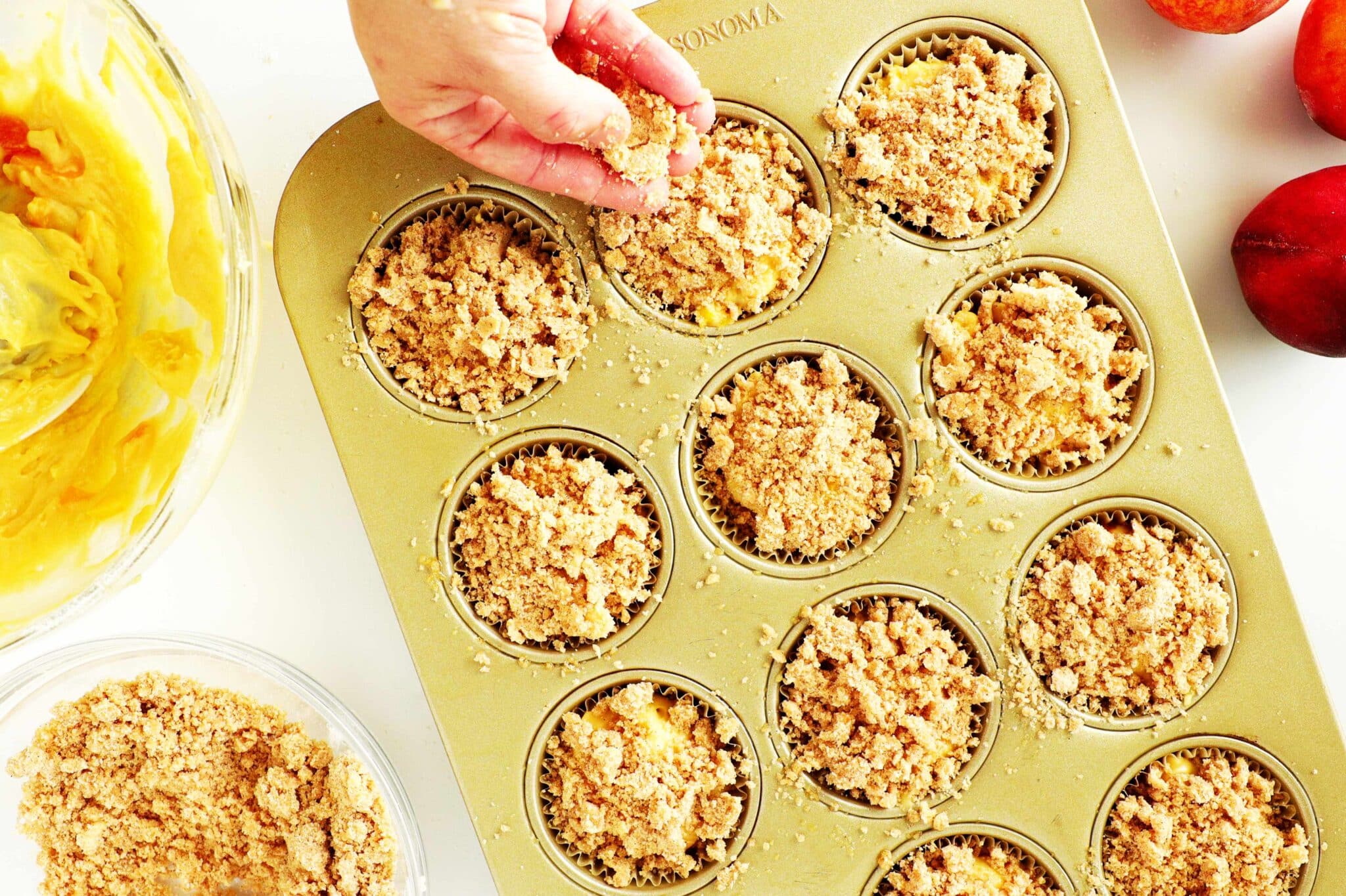 Peach Muffins (With Streusel Topping!) - The Anthony Kitchen