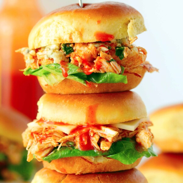 Buffalo Chicken Sliders (Crockpot Recipe!)