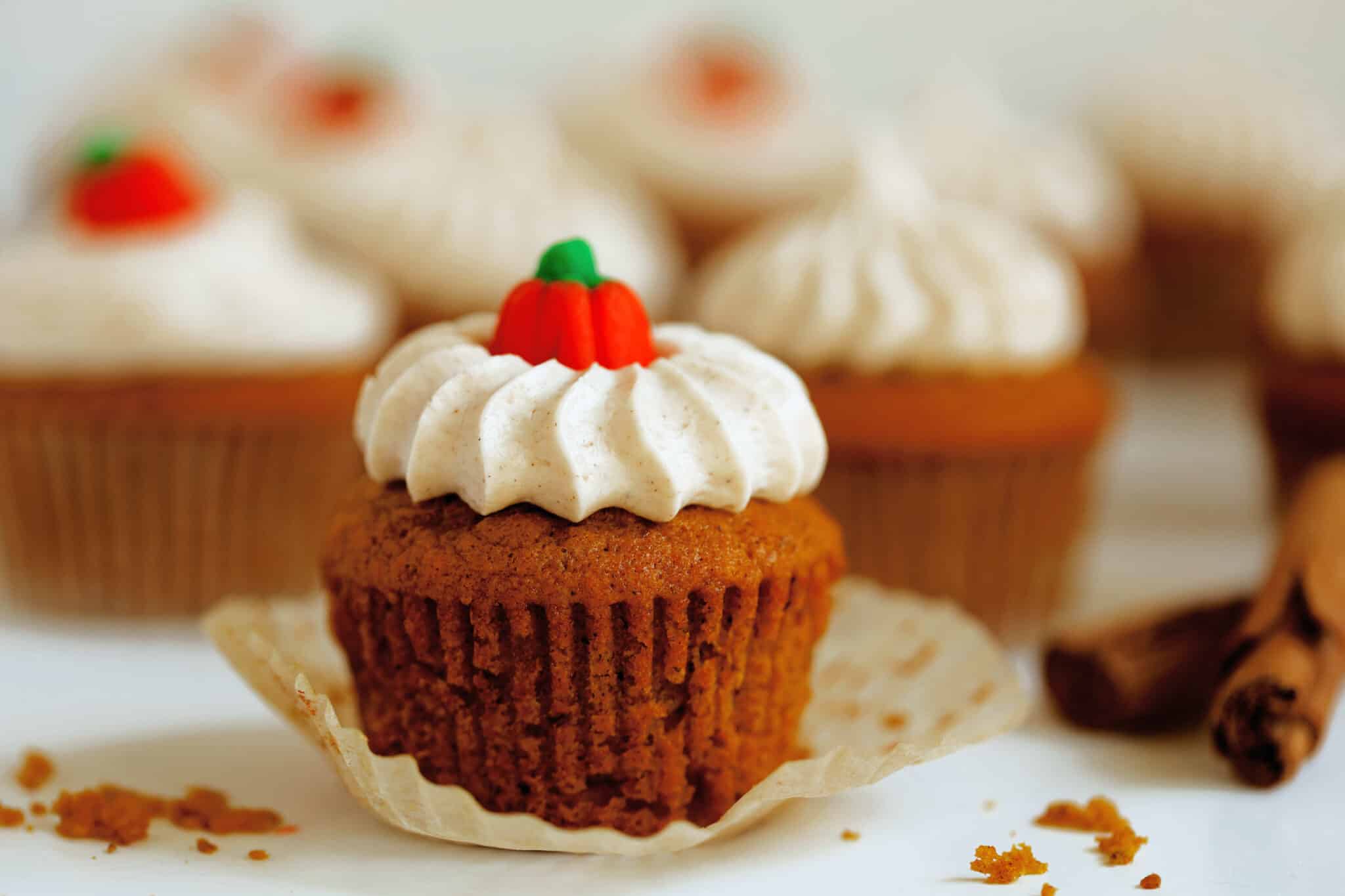 Pumpkin Cupcakes (With Cream Cheese Frosting!) - The Anthony Kitchen