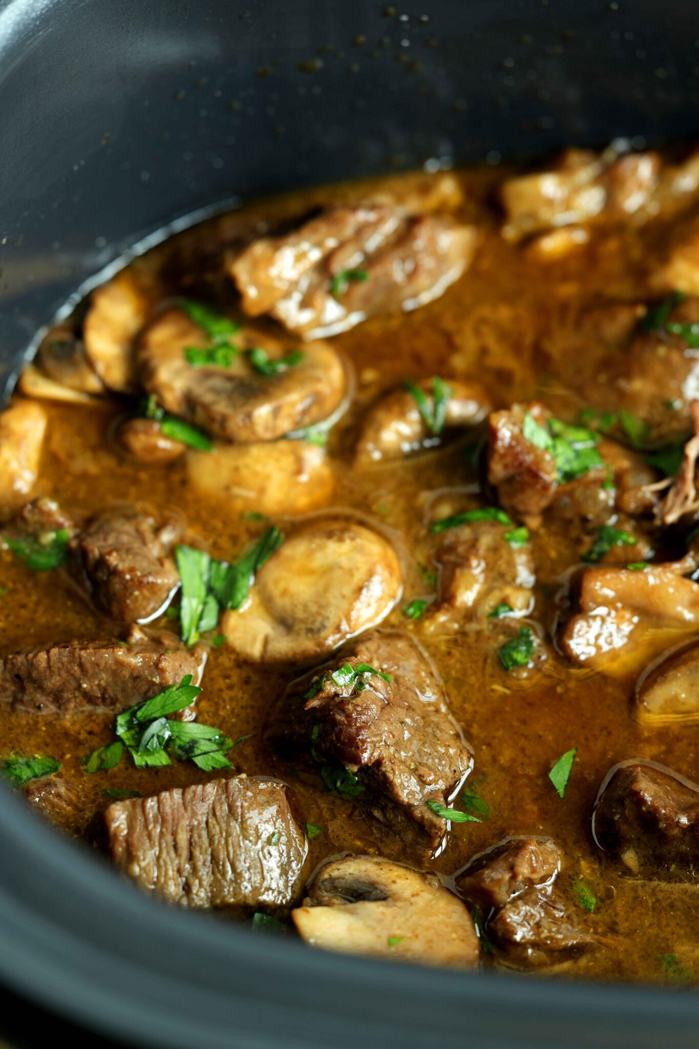 Crockpot Beef Tips (with Rich Brown Gravy)